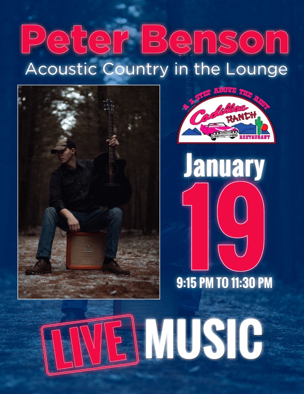 Peter Benson Acoustic Country - Live Music - Jan. 19, 2024 - Cadillac ...