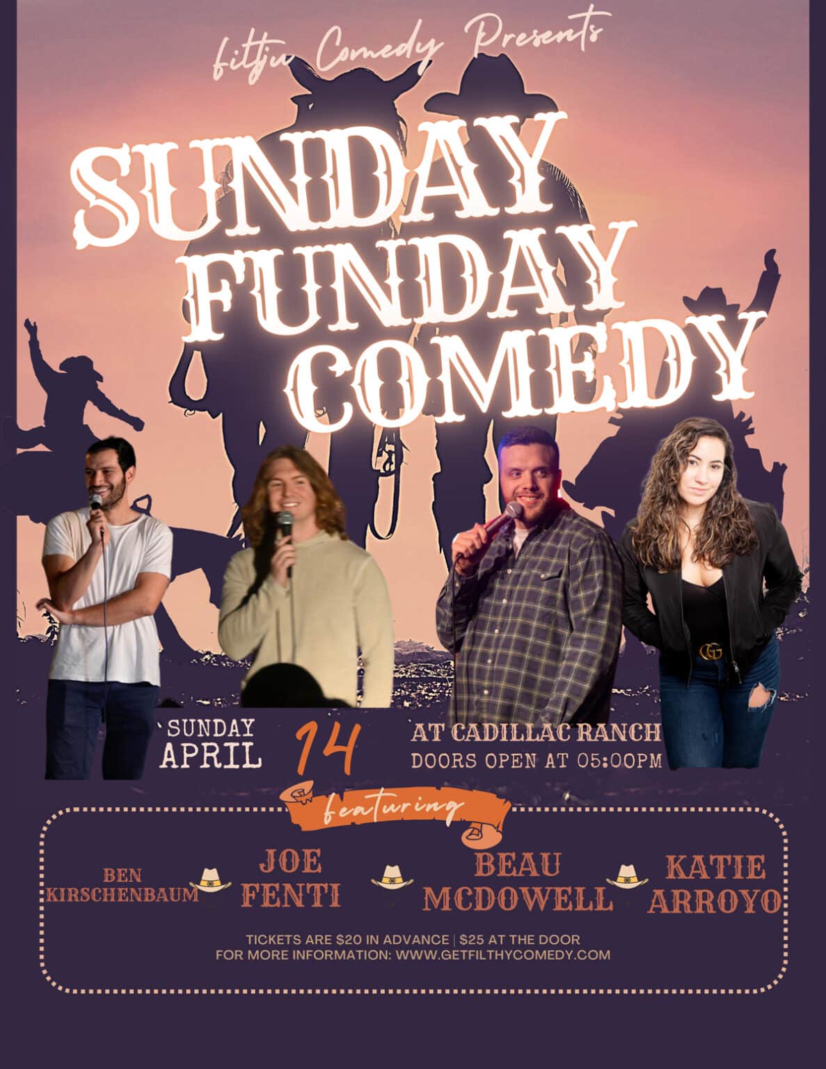 Sunday Funday Comedy Show - April 14, 2024 - Cadillac Ranch Restaurant