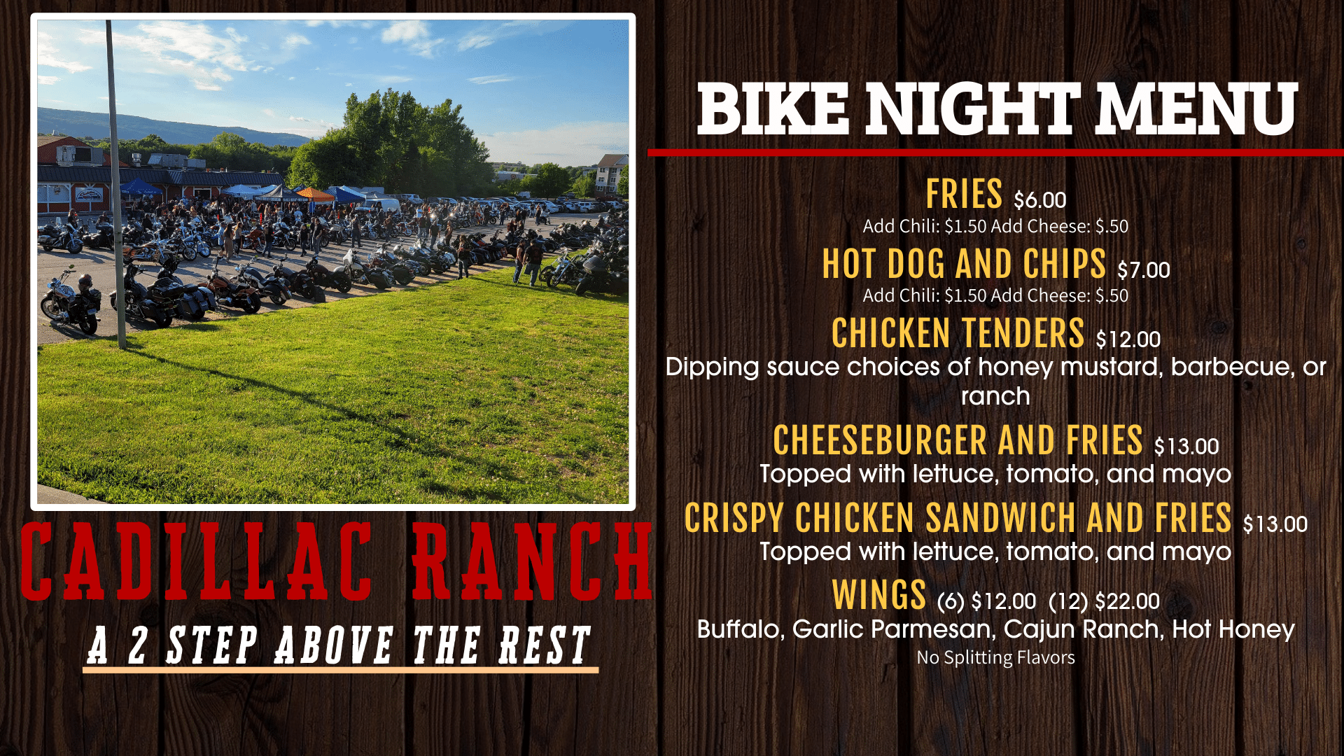 Caddy Ranch Menus - Cadillac Ranch Restaurant